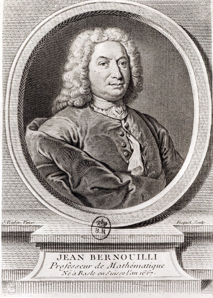 Portrait of Jean Bernoulli engraved by Etienne Ficquet